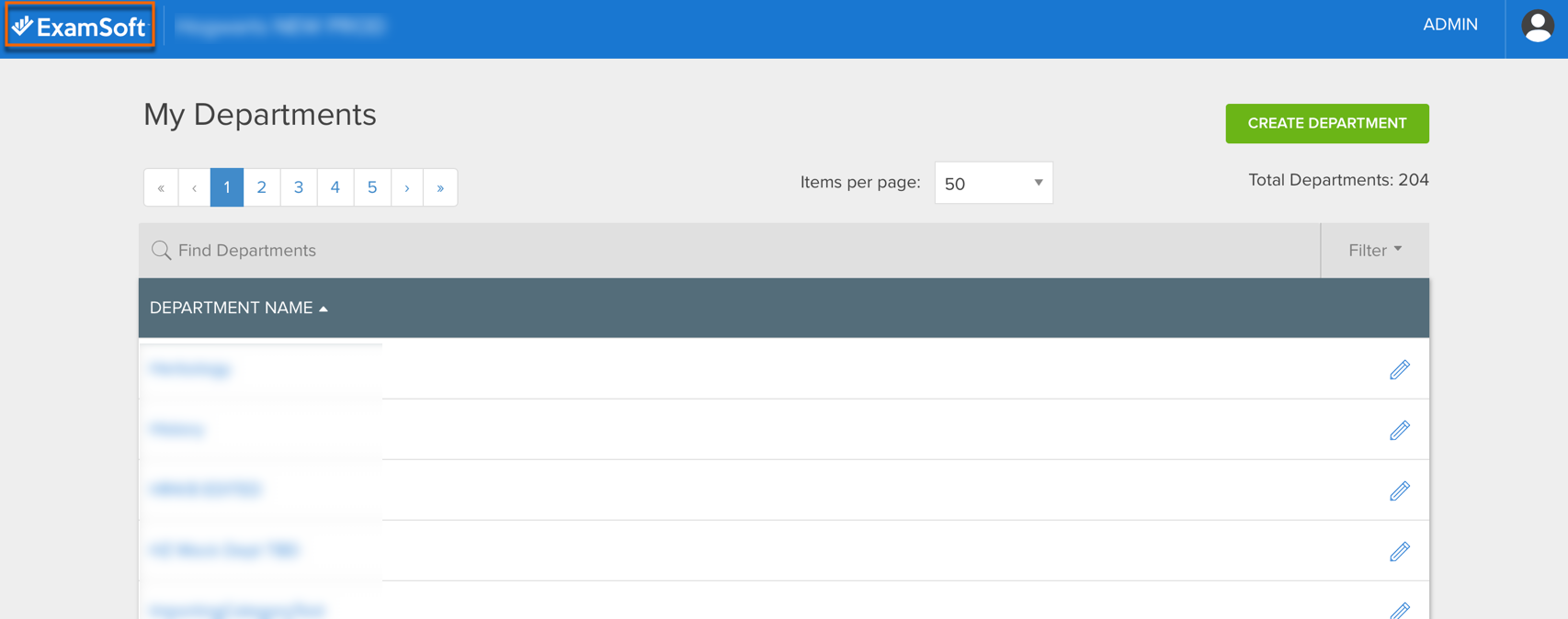 Enterprise Portal: Add and Manage Departments – ExamSoft