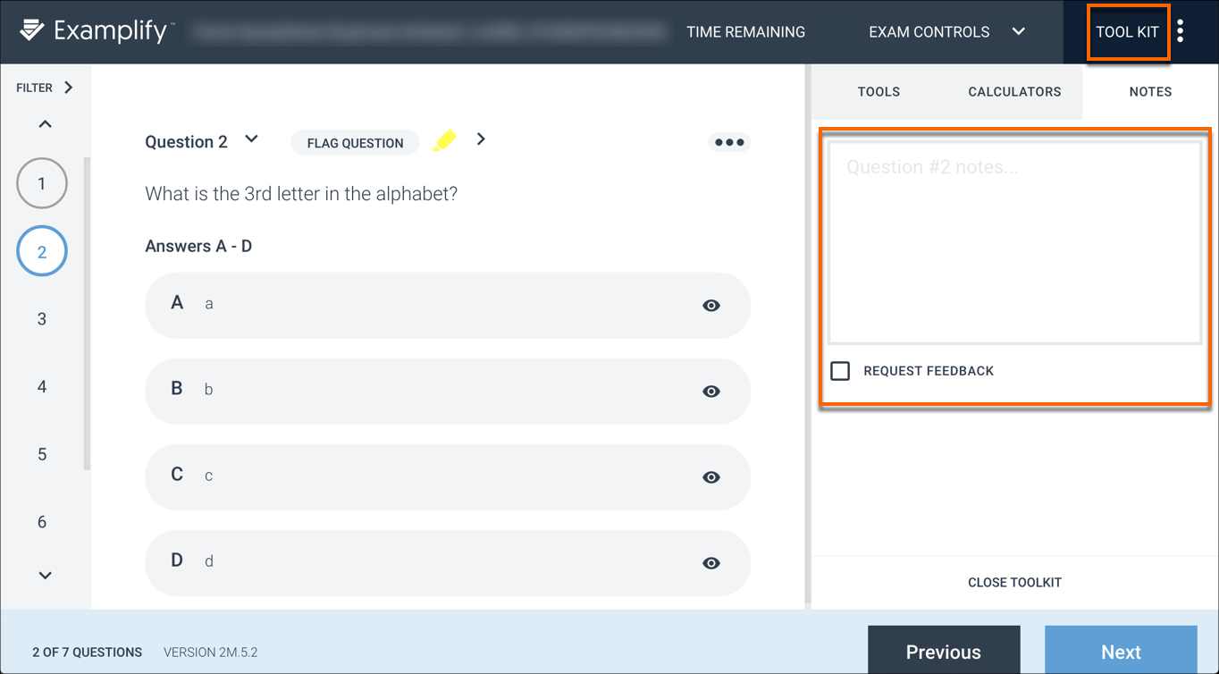 Examplify: Enter Notes and Feedback During an Assessment – ExamSoft