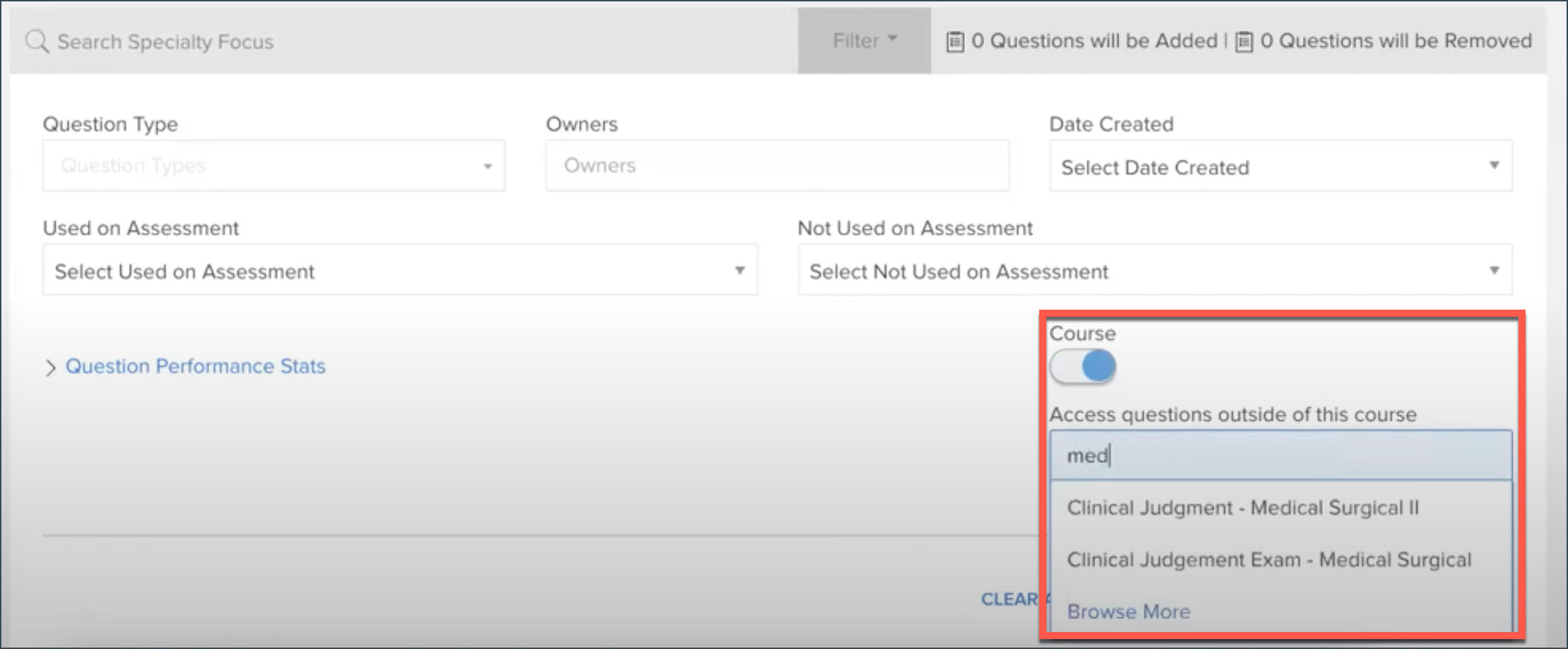 Enterprise Portal: Search for Questions in your Courses – ExamSoft