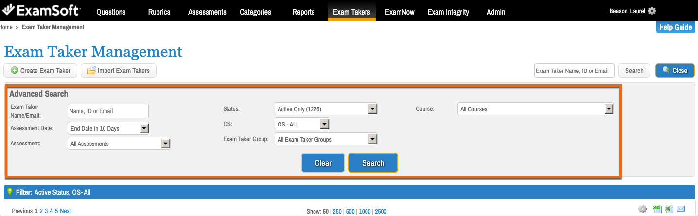 Legacy Portal: Exam-Taker Clean-Up – ExamSoft