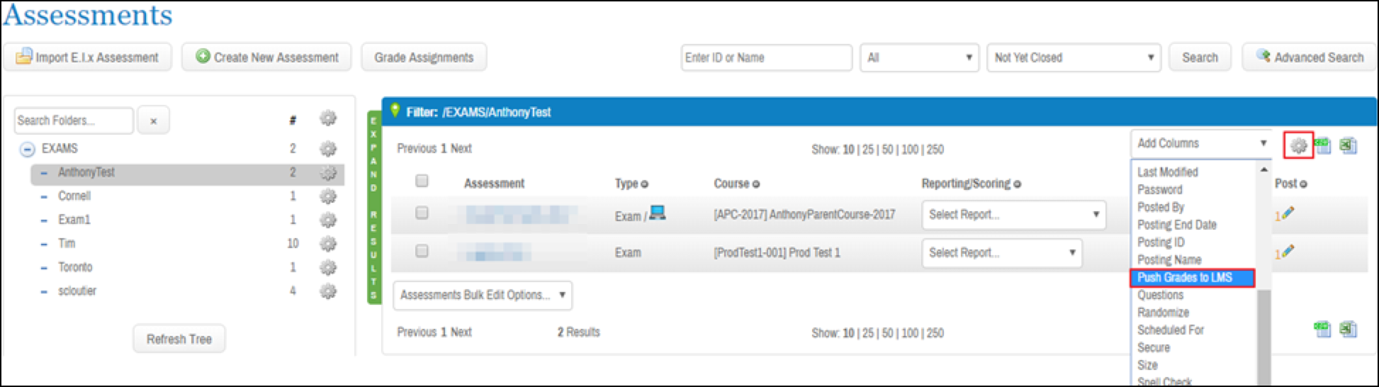 Legacy Portal: Push Grades to Blackboard – ExamSoft