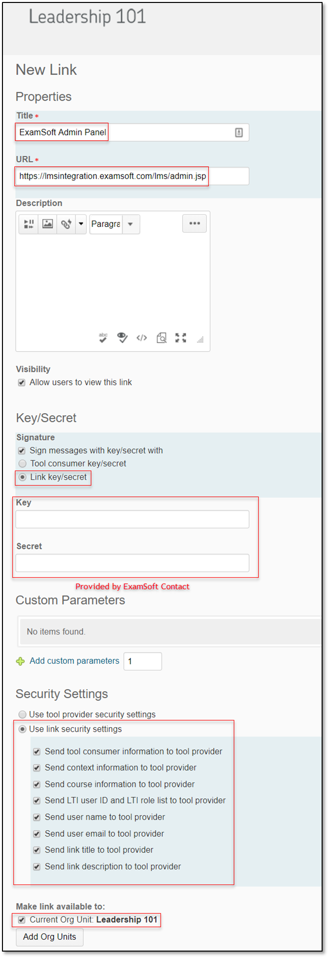 Legacy Portal: Set Up Your D2L Integration – ExamSoft