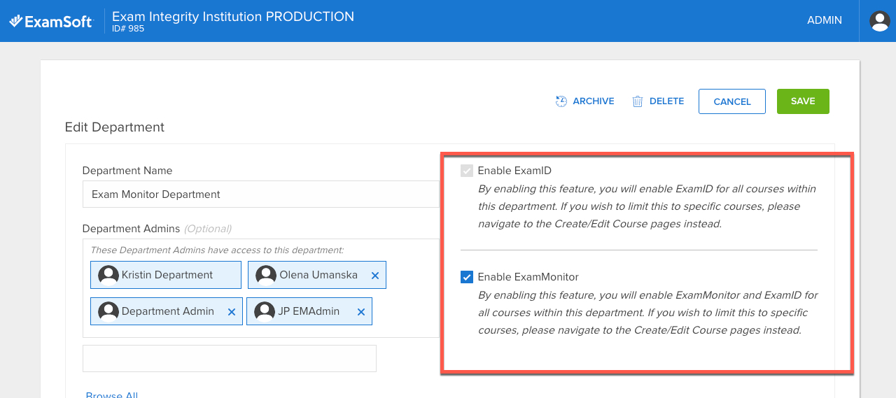 Enterprise Portal: ExamID and ExamMonitor Permissions – ExamSoft
