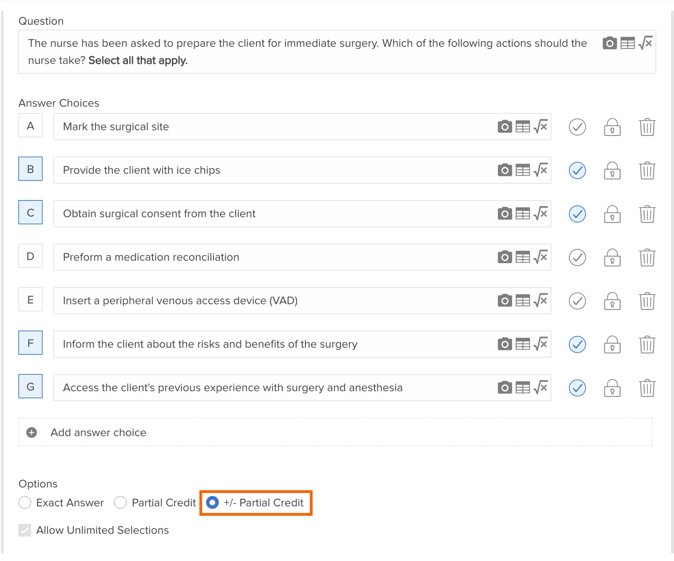 Create NCLEX (NGN) Extended Multiple Response Items – ExamSoft