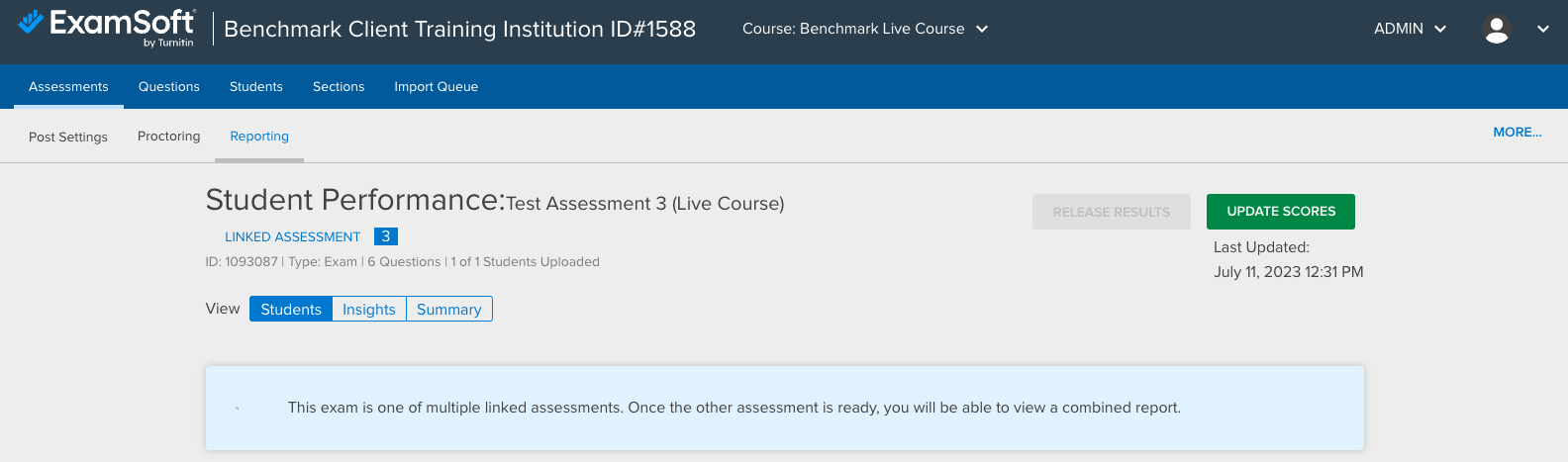 Pre-APPE Readiness Assessment: View Reports and Release Results – ExamSoft