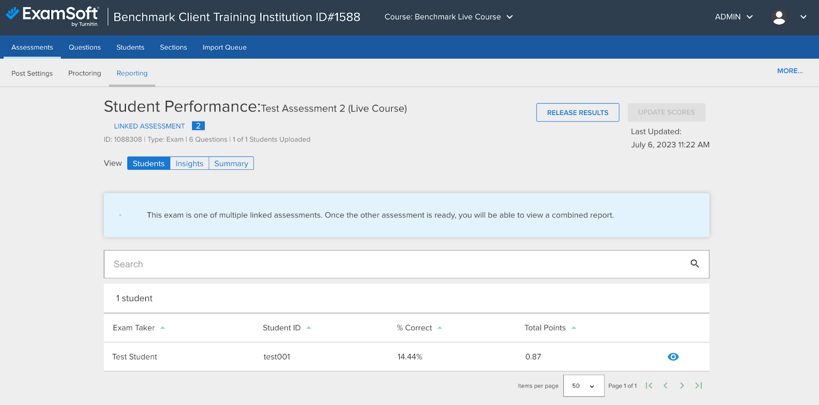 Pre-APPE Readiness Assessment: View Reports and Release Results – ExamSoft
