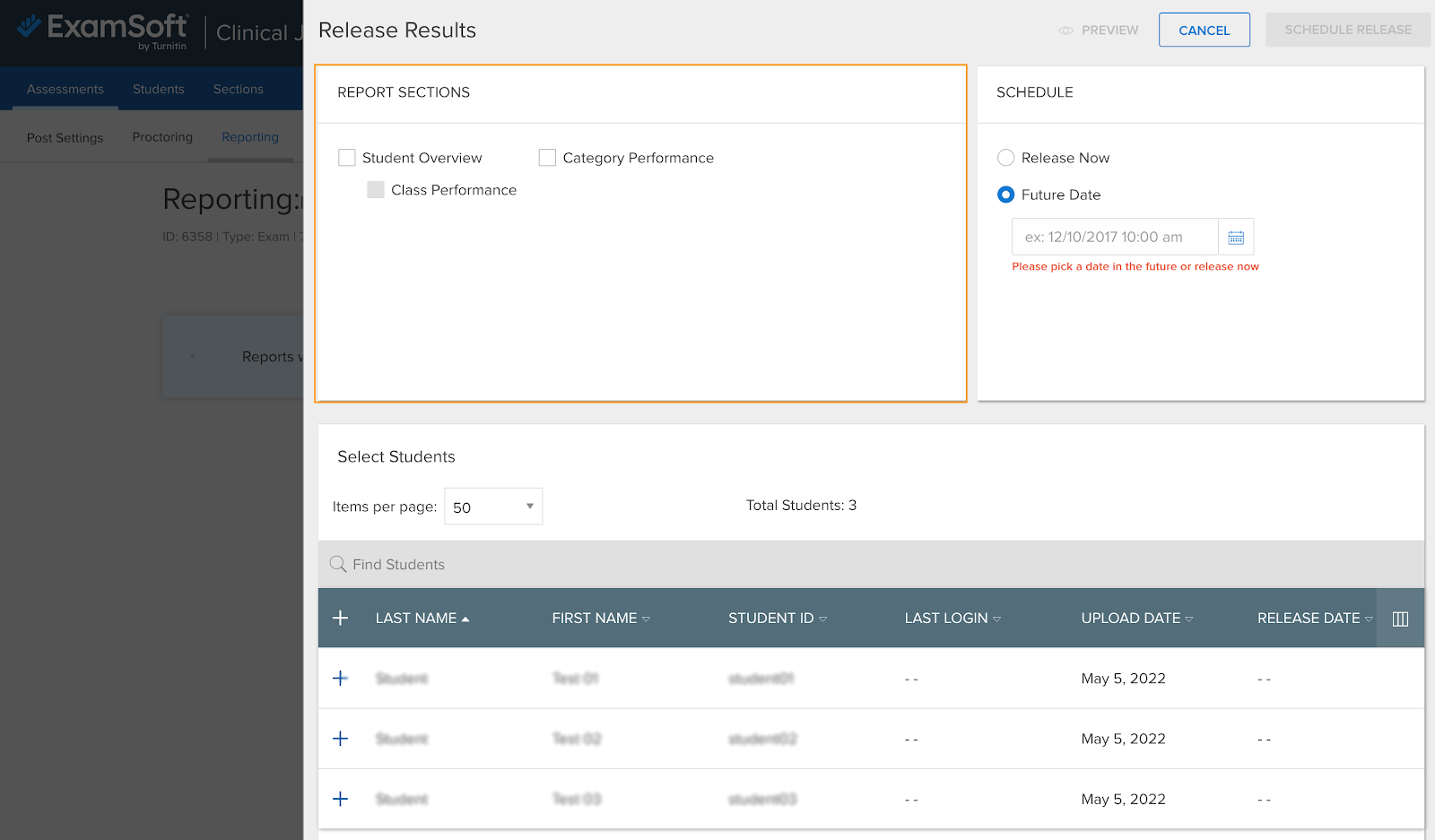 Pre-APPE Readiness Assessment: View Reports and Release Results – ExamSoft
